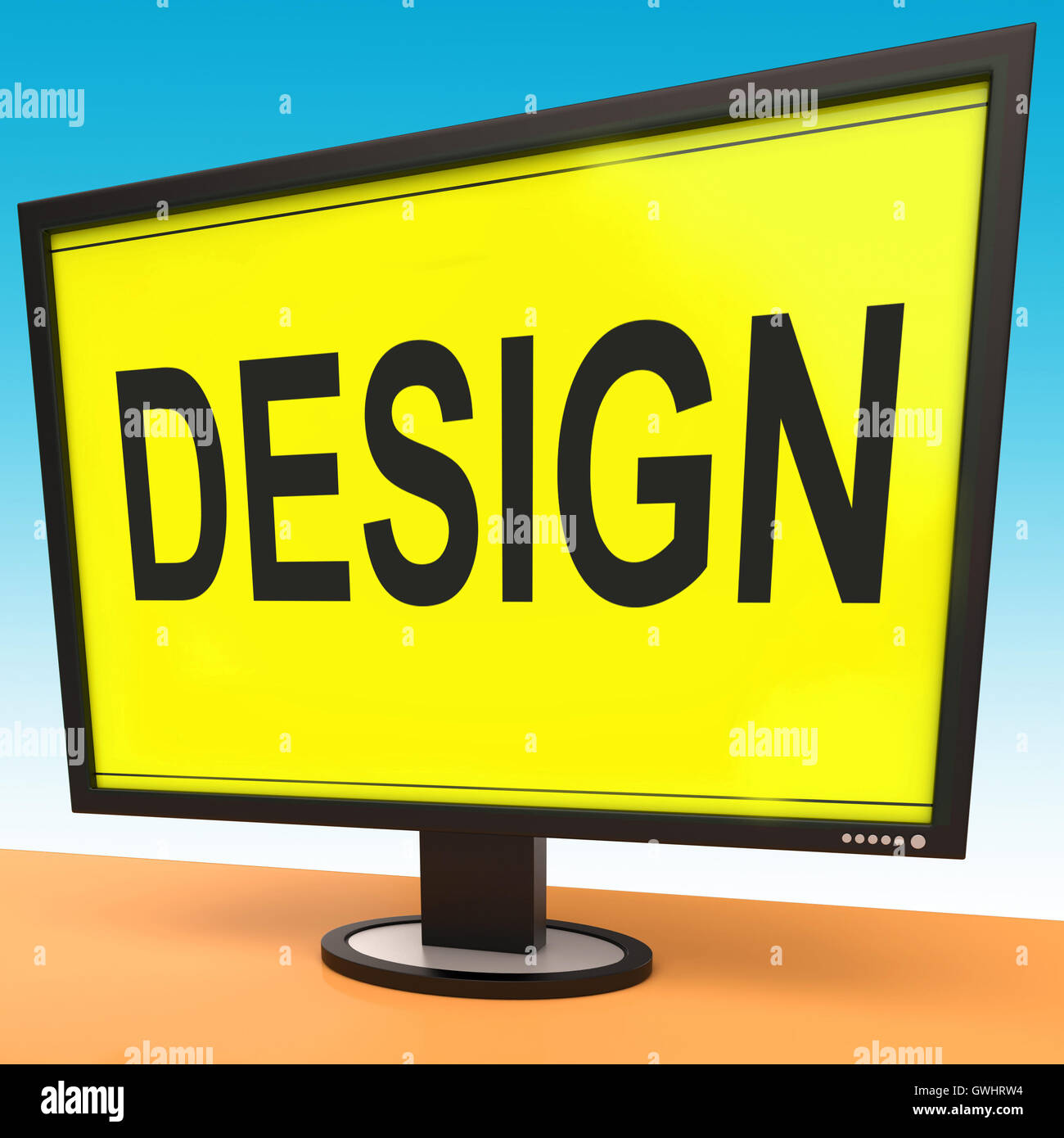 Design On Monitor Shows Creative Artistic Designing Stock Photo - Alamy