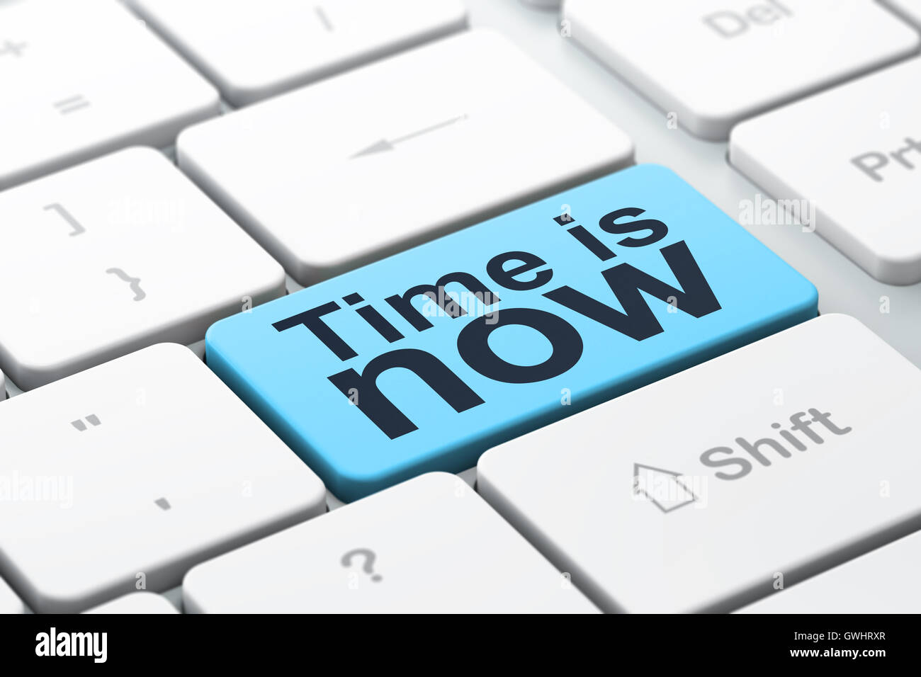 Timeline concept: Time is Now on computer keyboard background Stock ...