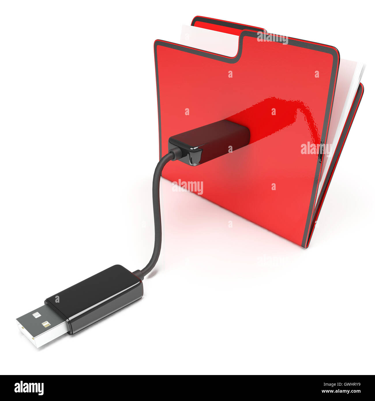 Usb Folder Or File Shows Data Storage And Memory Stock Photo - Alamy