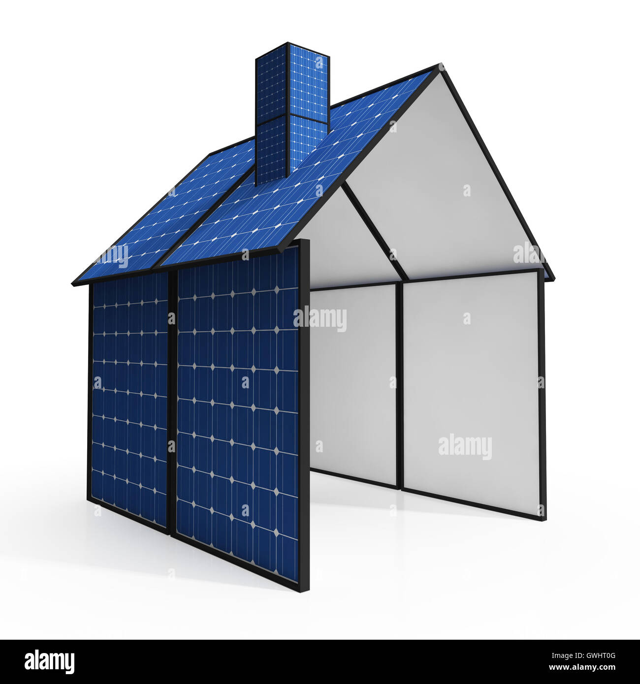 Solar Panel House Showing Renewable Energy Stock Photo - Alamy