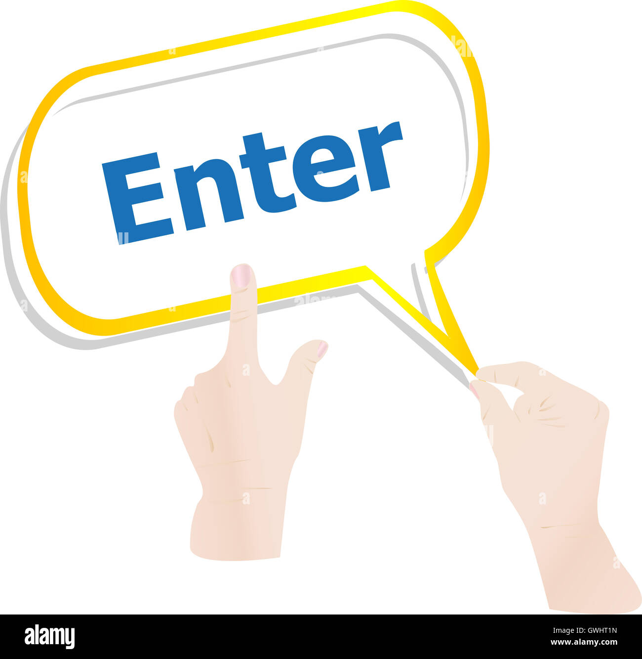 hands holding abstract cloud with enter word Stock Photo - Alamy