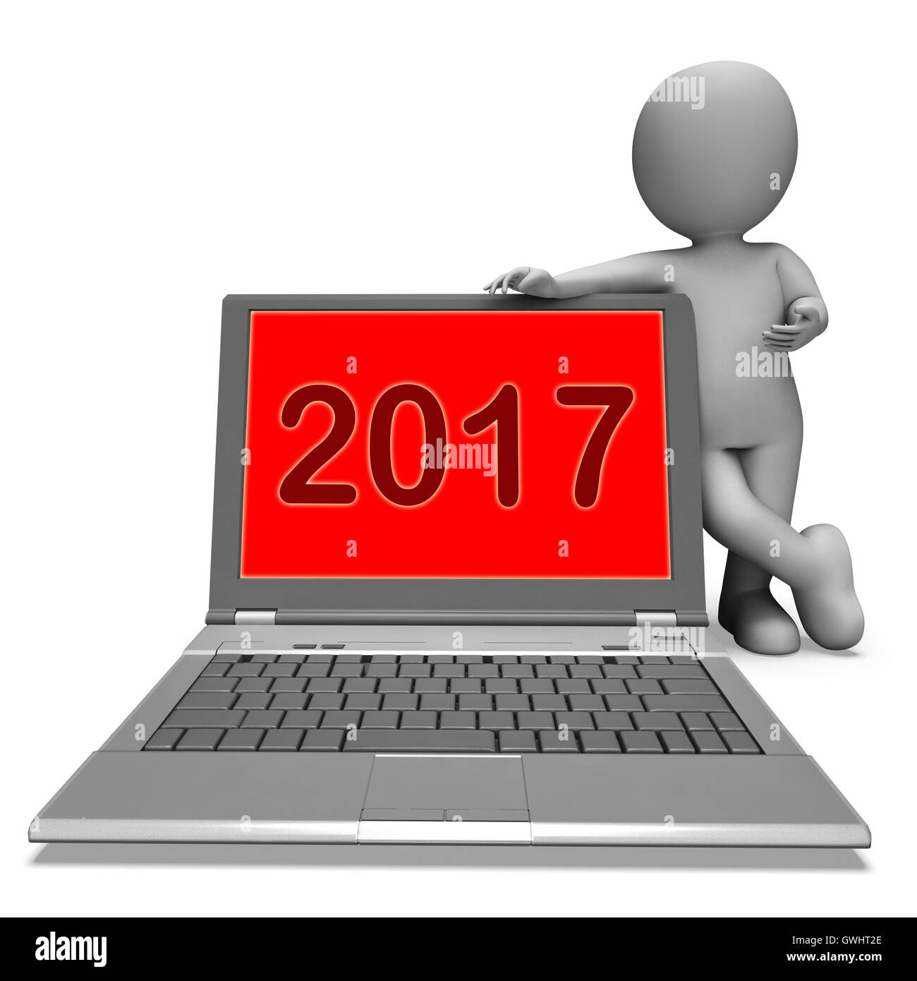 Two Thousand And Seventeen Character Laptop Shows Year 2017 Stock Photo ...