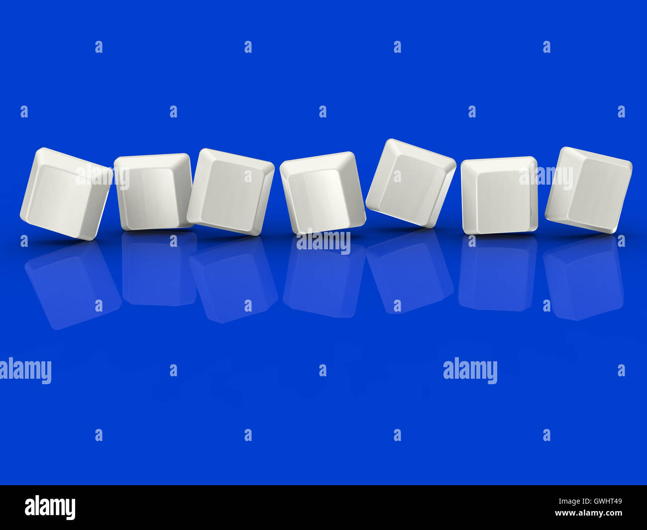 Seven Blank Tiles Show Background For 7 Letter Word Stock Photo - Alamy