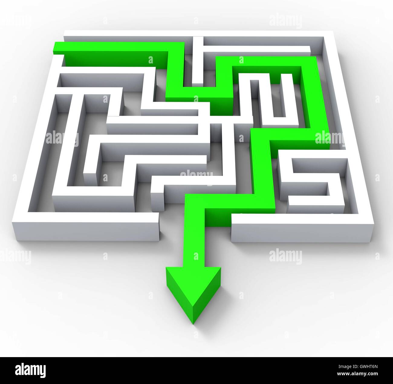 Break Out Of Maze Showing Puzzle Stock Photo - Alamy