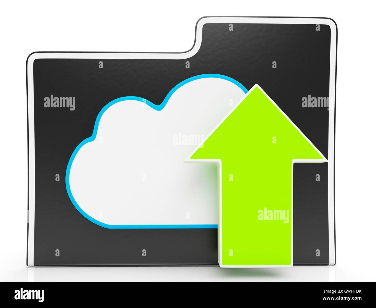 Upload Arrow And Cloud File Shows Uploading Stock Photo - Alamy