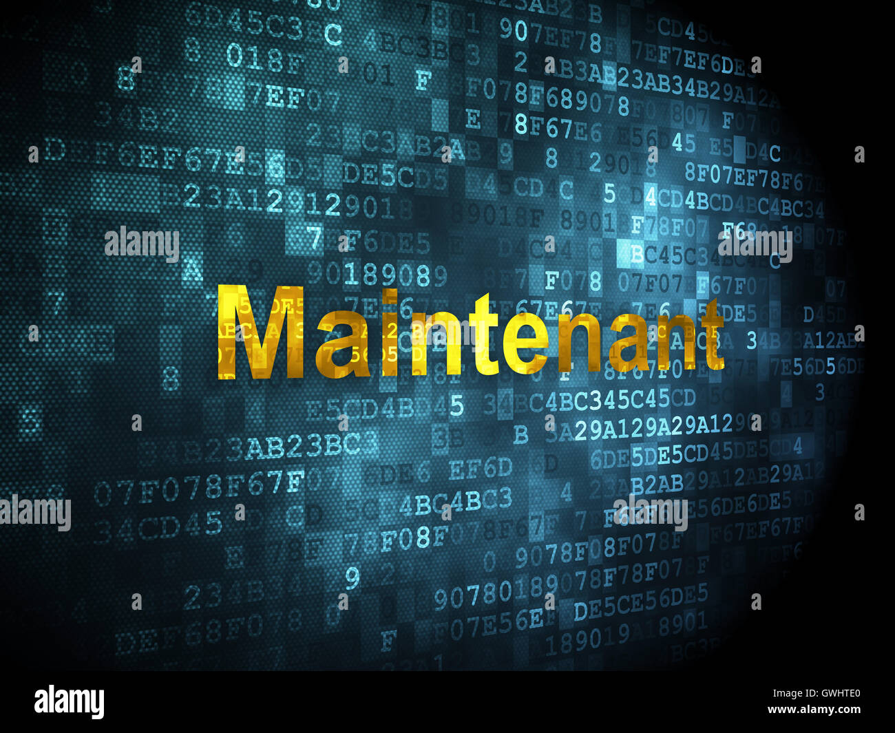 Timeline concept: Maintenant(french) on digital background Stock Photo ...