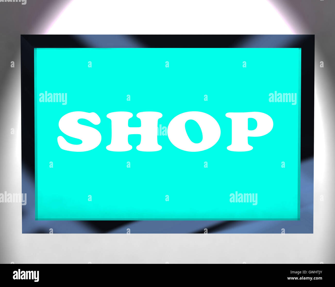 Shop Screen Shows Buying From Store Online Stock Photo - Alamy