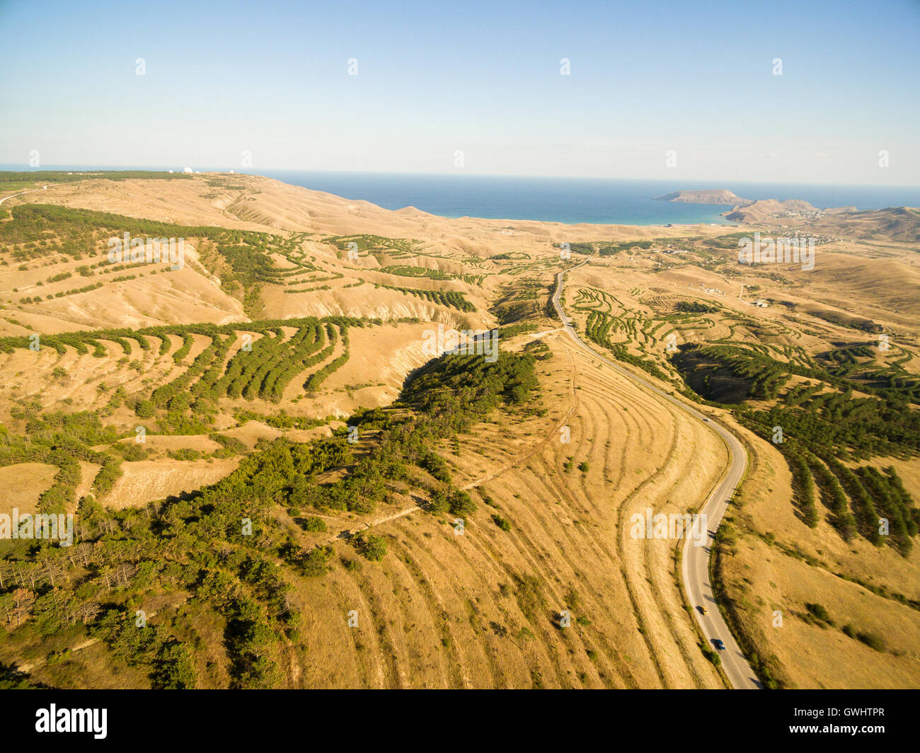 Aerial landscape in Crimea Stock Photo - Alamy