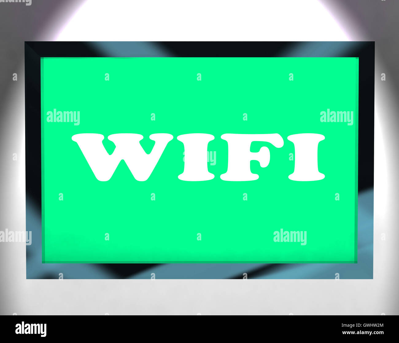 Wifi Internet Screen Shows Hotspot Wi-fi Or Connection Stock Photo - Alamy