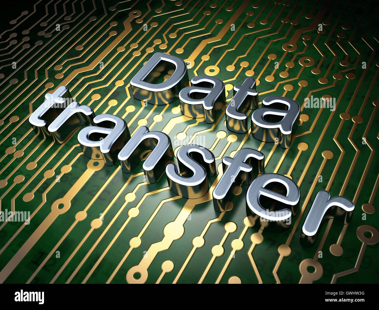 Data concept: Data Transfer on circuit board background Stock Photo - Alamy