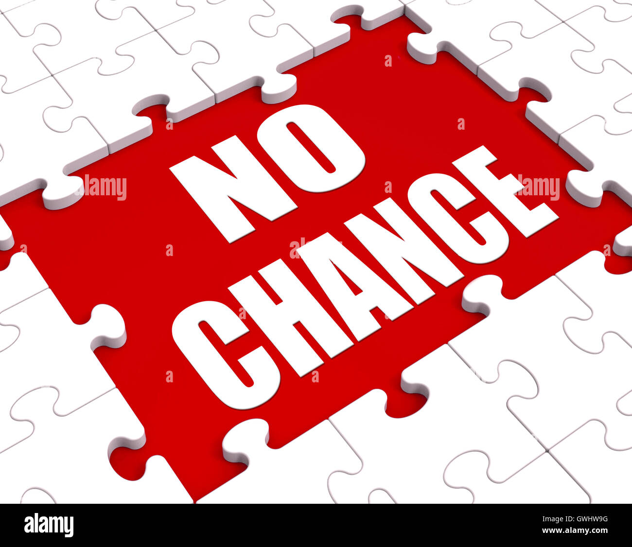 No Chance Puzzle Shows Refusal Rejected Or Never Stock Photo - Alamy