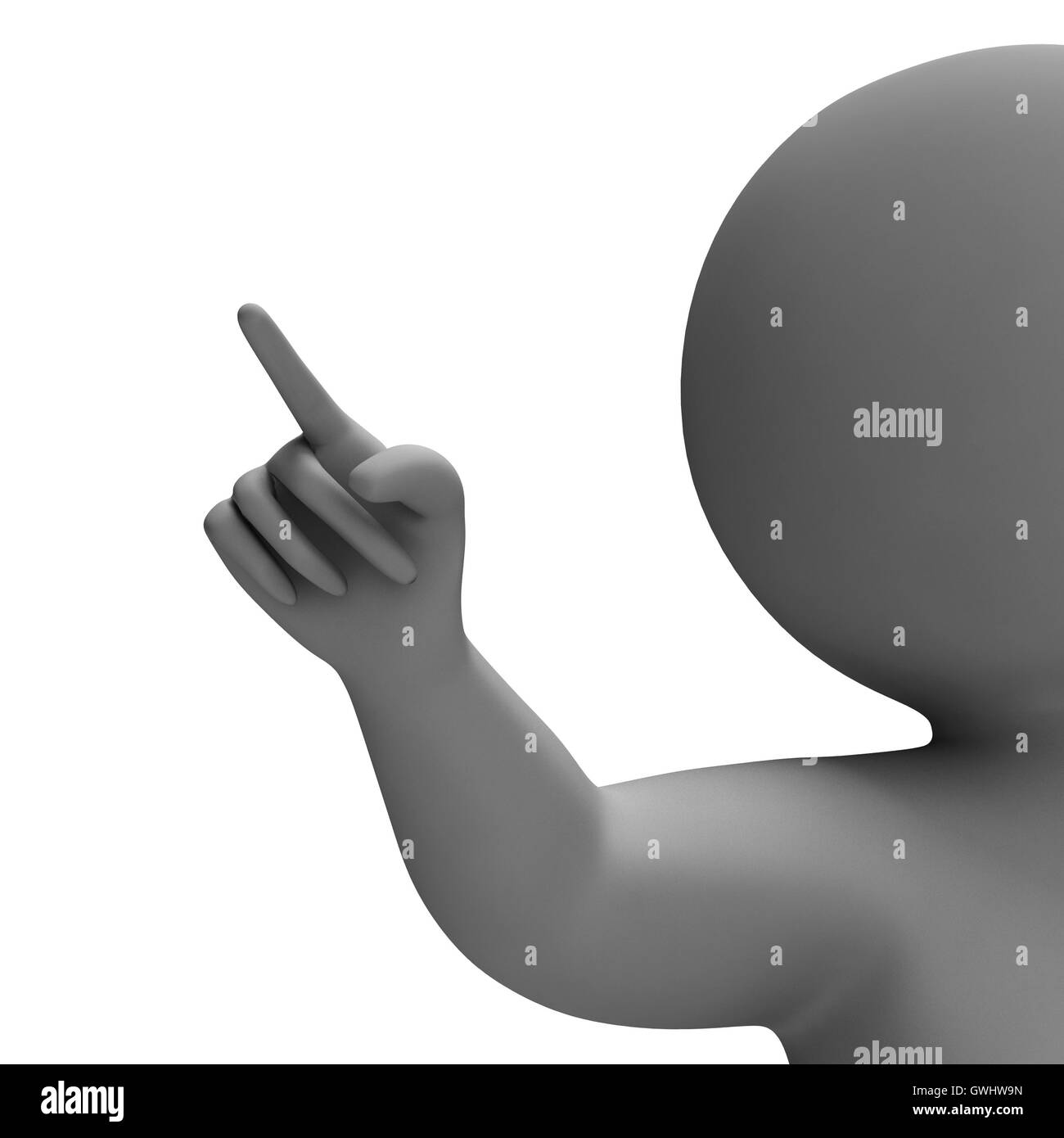 Blank Copyspace And 3d Character Pointing Stock Photo - Alamy