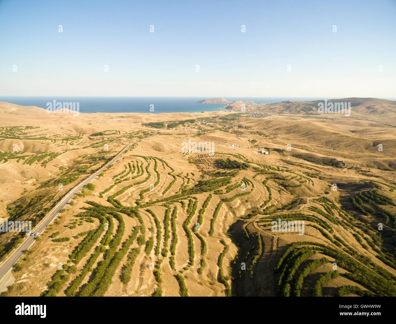 Aerial landscape in Crimea Stock Photo - Alamy