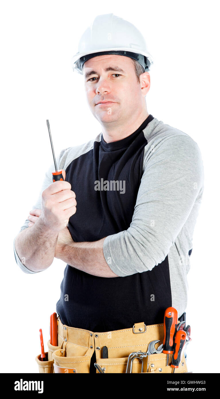 Caucasian man contractor 40 years old Stock Photo - Alamy
