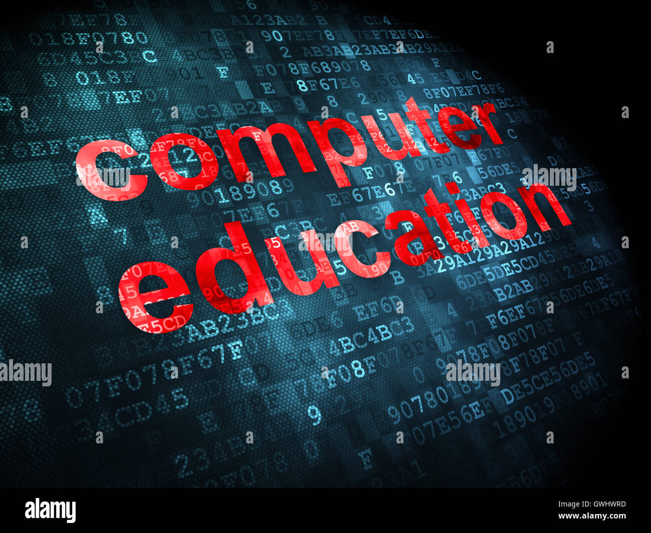 Education concept: Computer Education on digital background Stock Photo ...