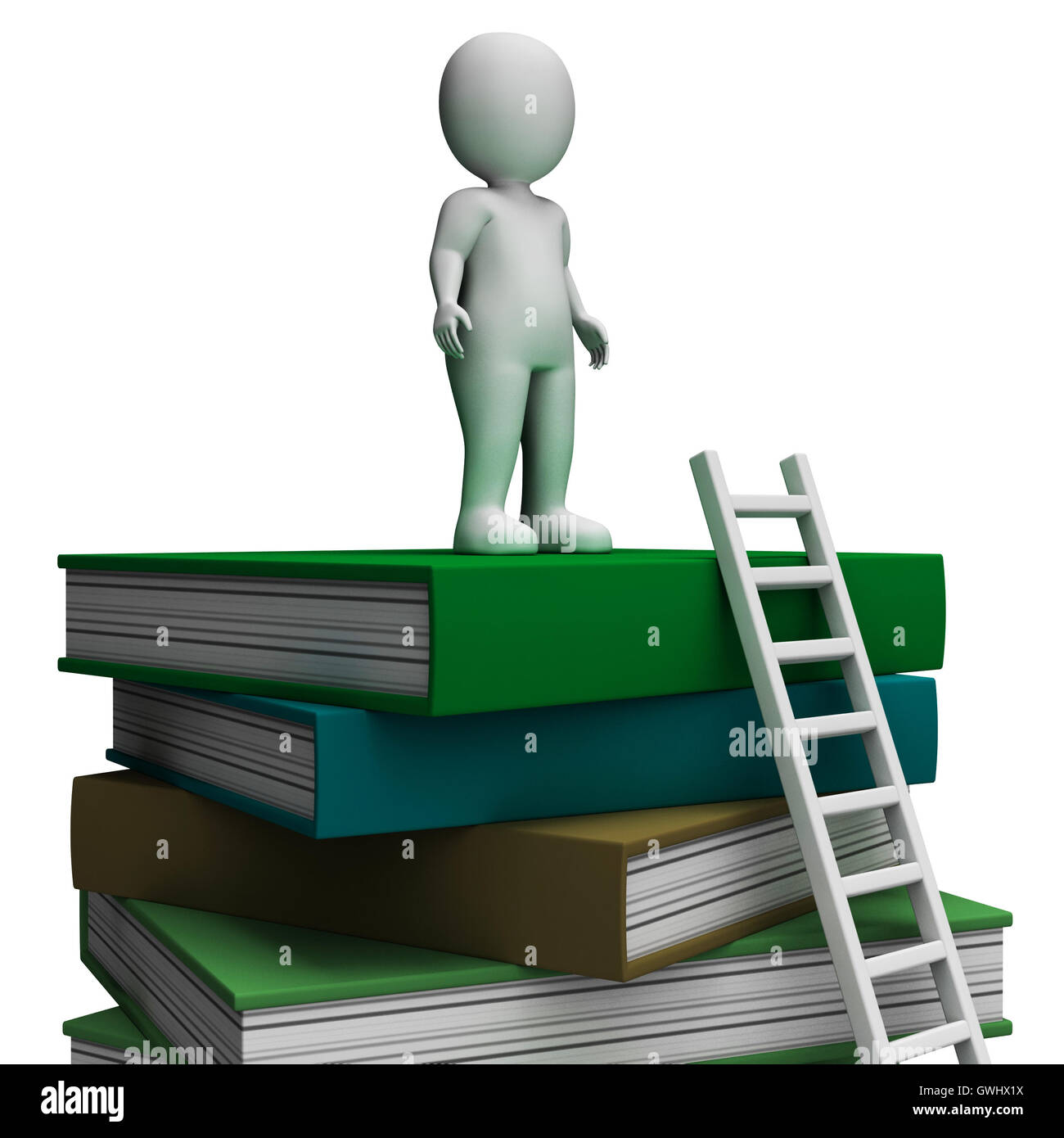 Student On Books Showing Educated Stock Photo - Alamy