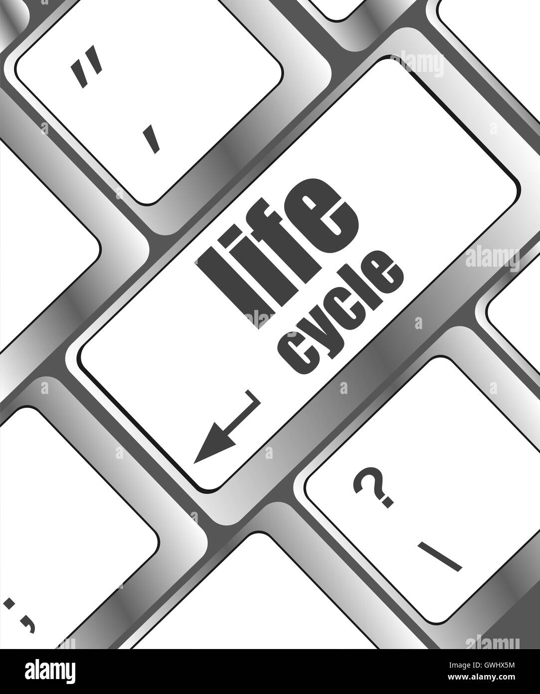 life cycle on laptop keyboard key Stock Photo - Alamy