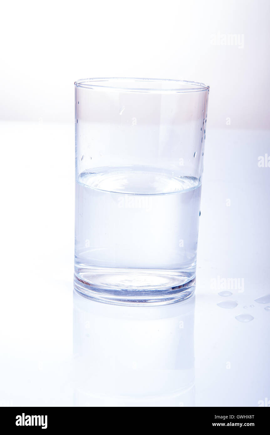 Half water glass Stock Photo - Alamy