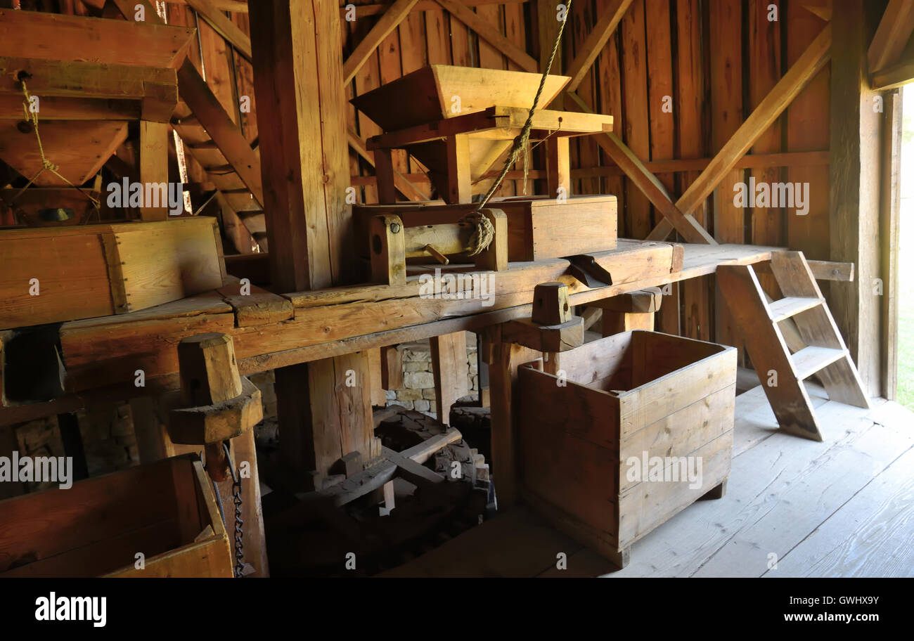 Details of interior old mill Stock Photo - Alamy