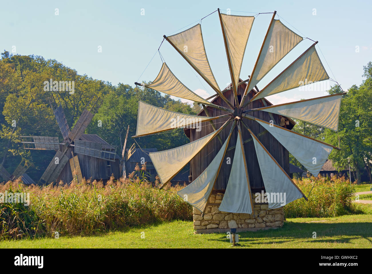 Medieval windmill in Sibiu, Romania Stock Photo - Alamy