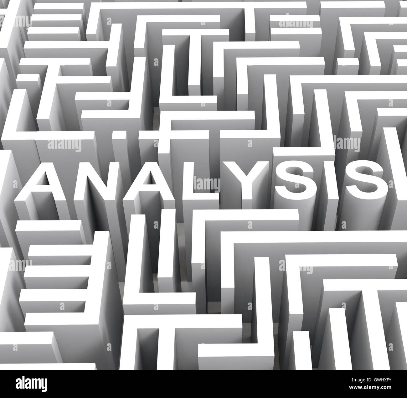 Analysis Word Shows Investigation Or Research Stock Photo - Alamy