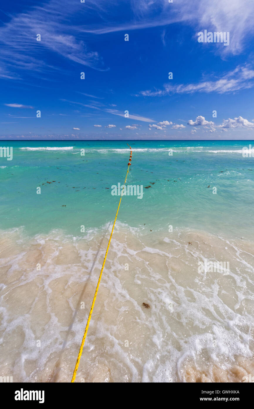 View of the Caribbean beach with crystal clear water Stock Photo - Alamy