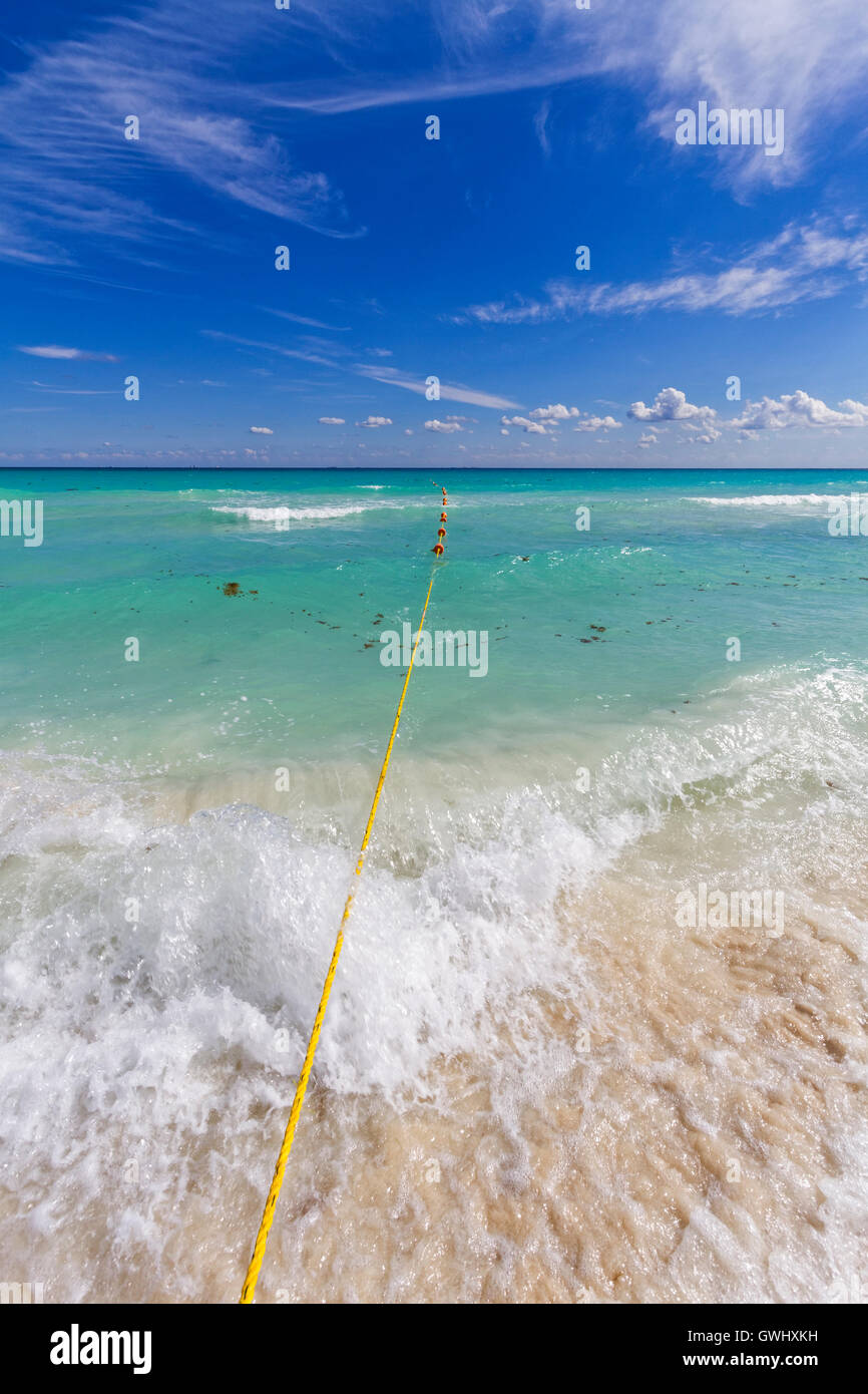 View of the Caribbean beach with crystal clear water Stock Photo - Alamy