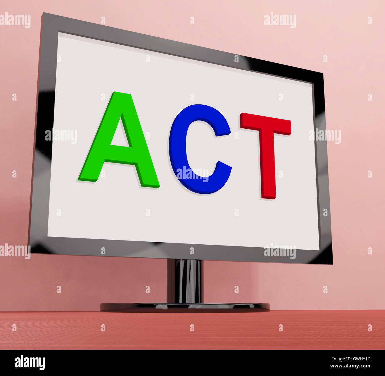 Act On Screen Shows Motivation Inspire Or Perform Stock Photo - Alamy