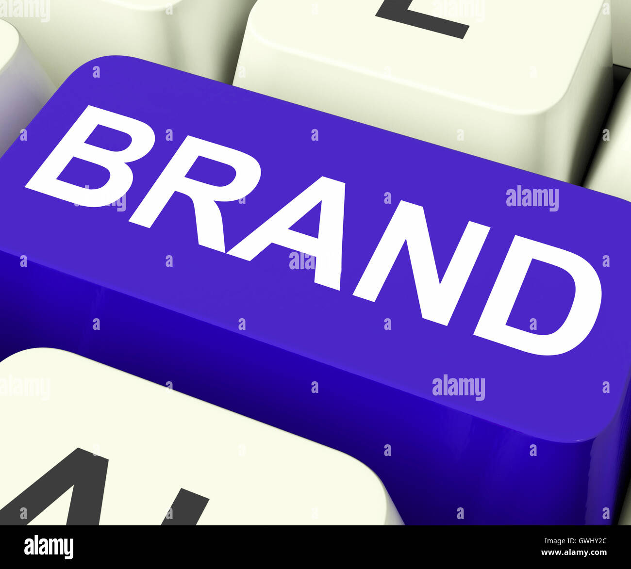 Brand Key Shows Branding Trademark Or Label Stock Photo - Alamy