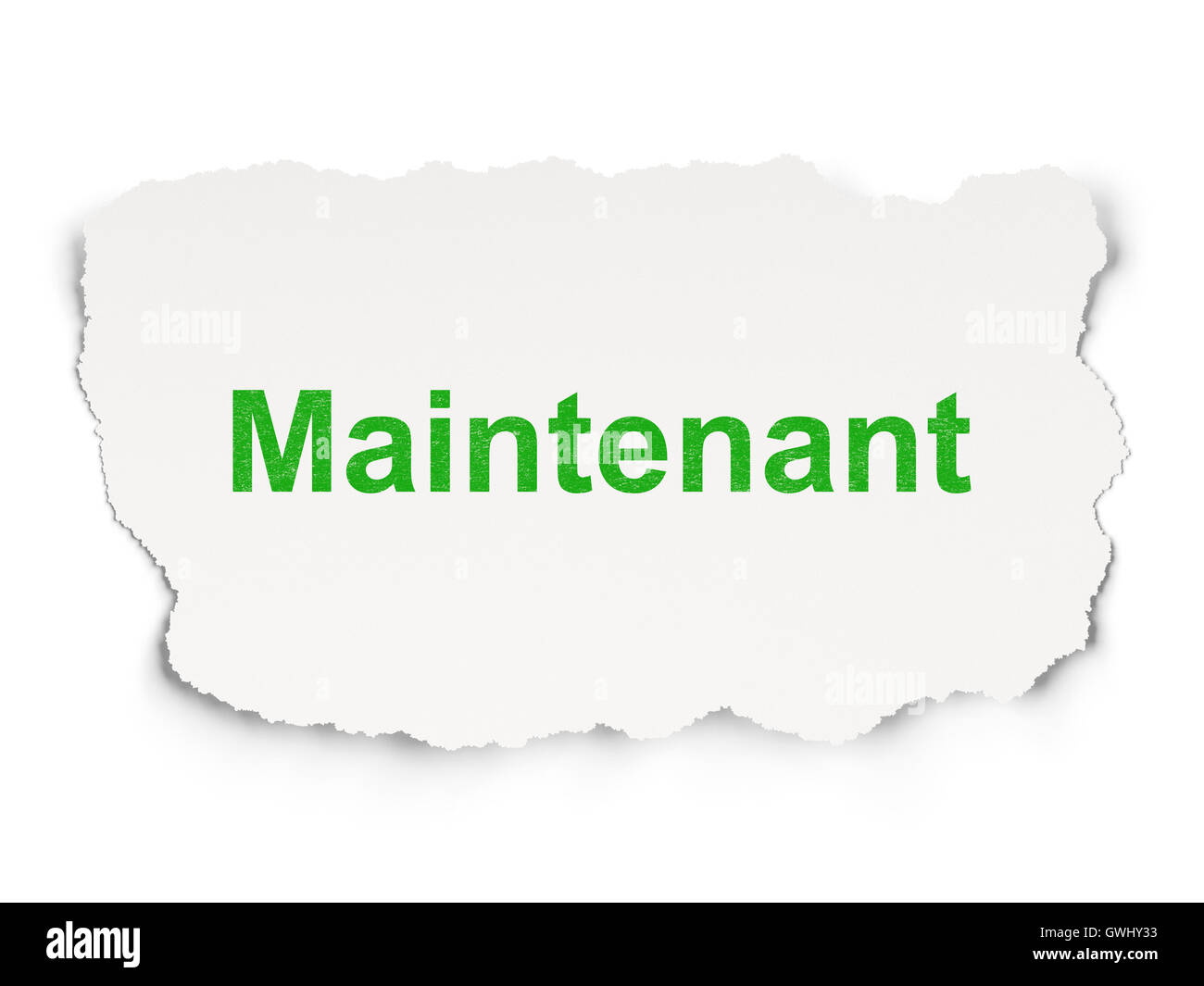 Time concept: Maintenant(french) on Paper background Stock Photo - Alamy