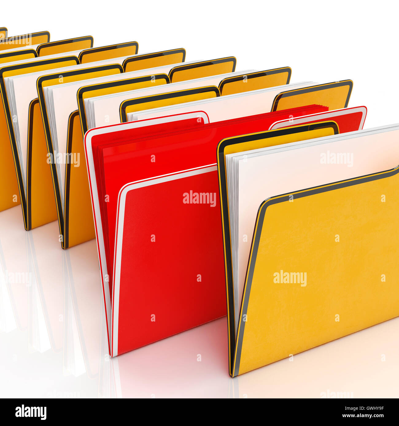 Folders Showing Organising Documents Filing And Reports Stock Photo - Alamy