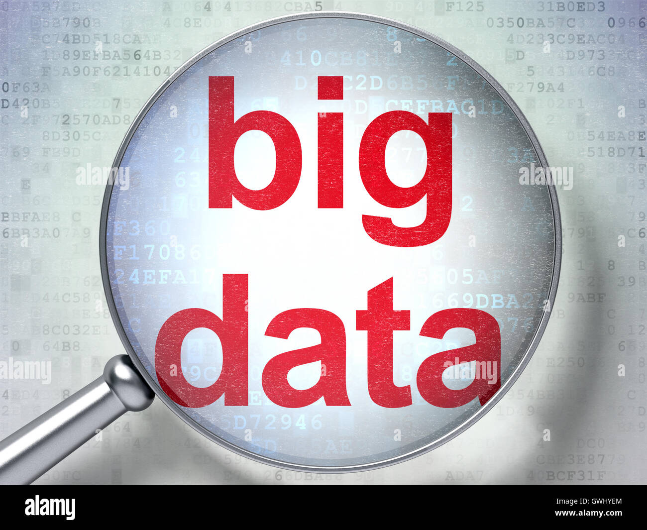 Information concept: Big Data with optical glass Stock Photo - Alamy