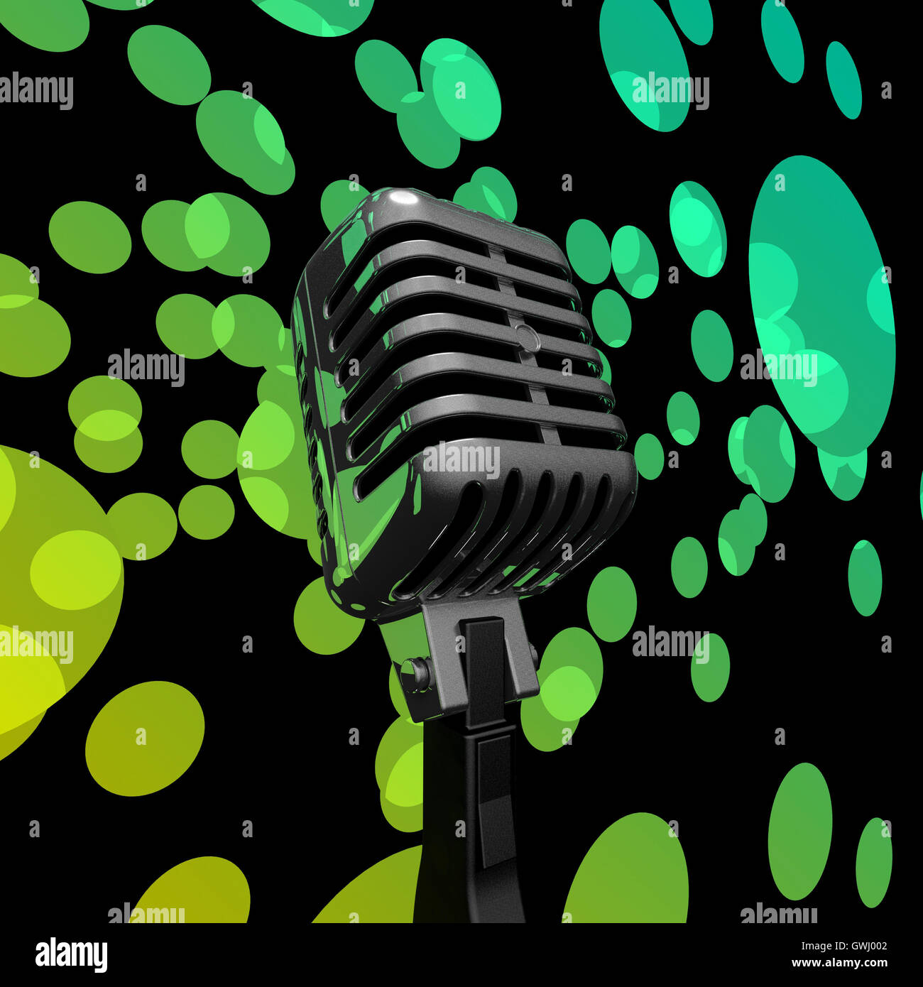 Mic And Lights Shows Microphone Concert Entertainment Or Music S Stock ...