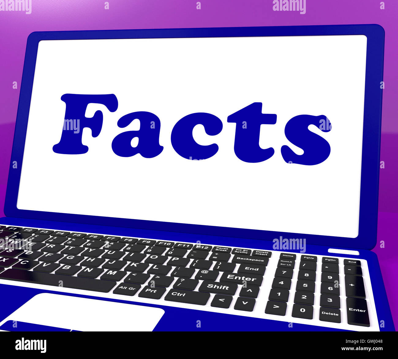 Facts Laptop Shows True Information And Knowledge Stock Photo - Alamy