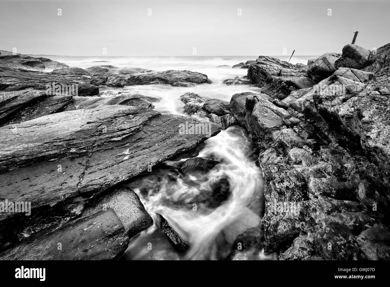 Coastal view atlantic ocean Black and White Stock Photos & Images - Alamy