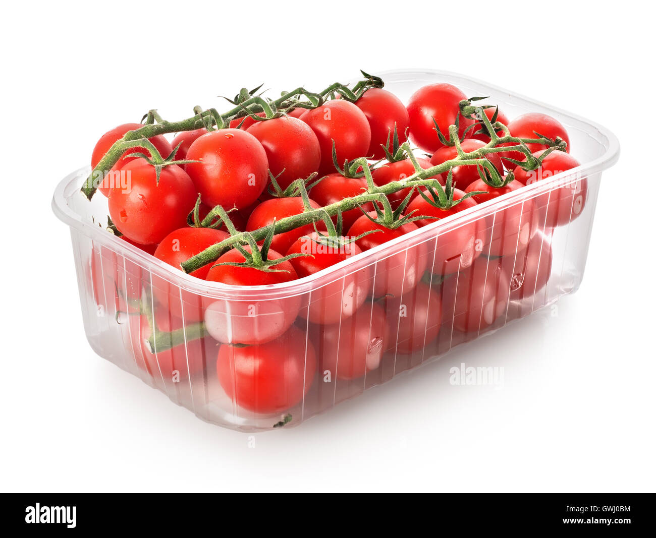 Cherry tomatoes in a container Stock Photo - Alamy