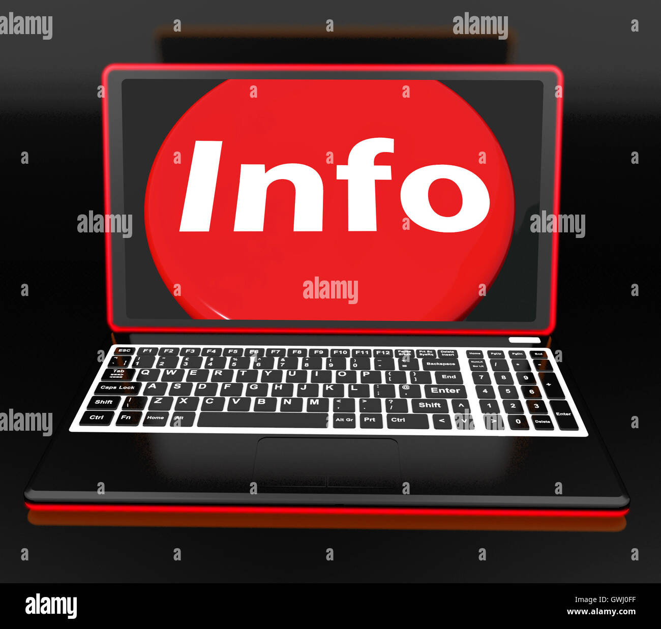 Info On Laptop Means Help Knowledge Information And Assistance O Stock ...
