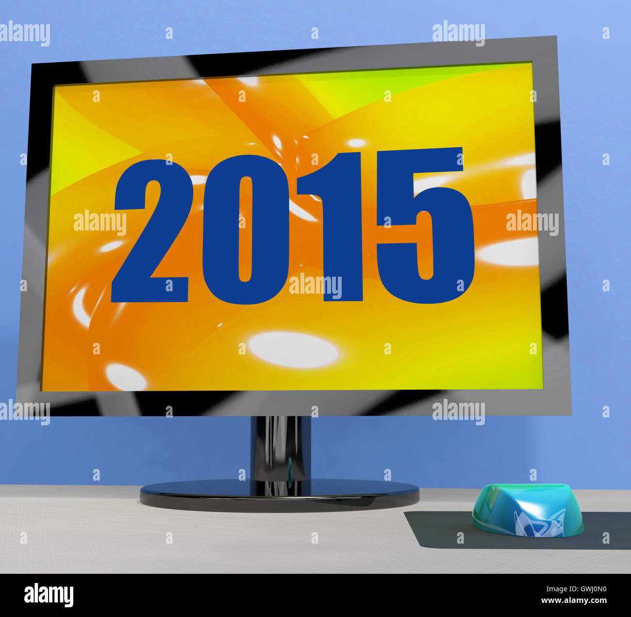Two Thousand And Fifteen On Monitor Shows Year 2015 Stock Photo - Alamy