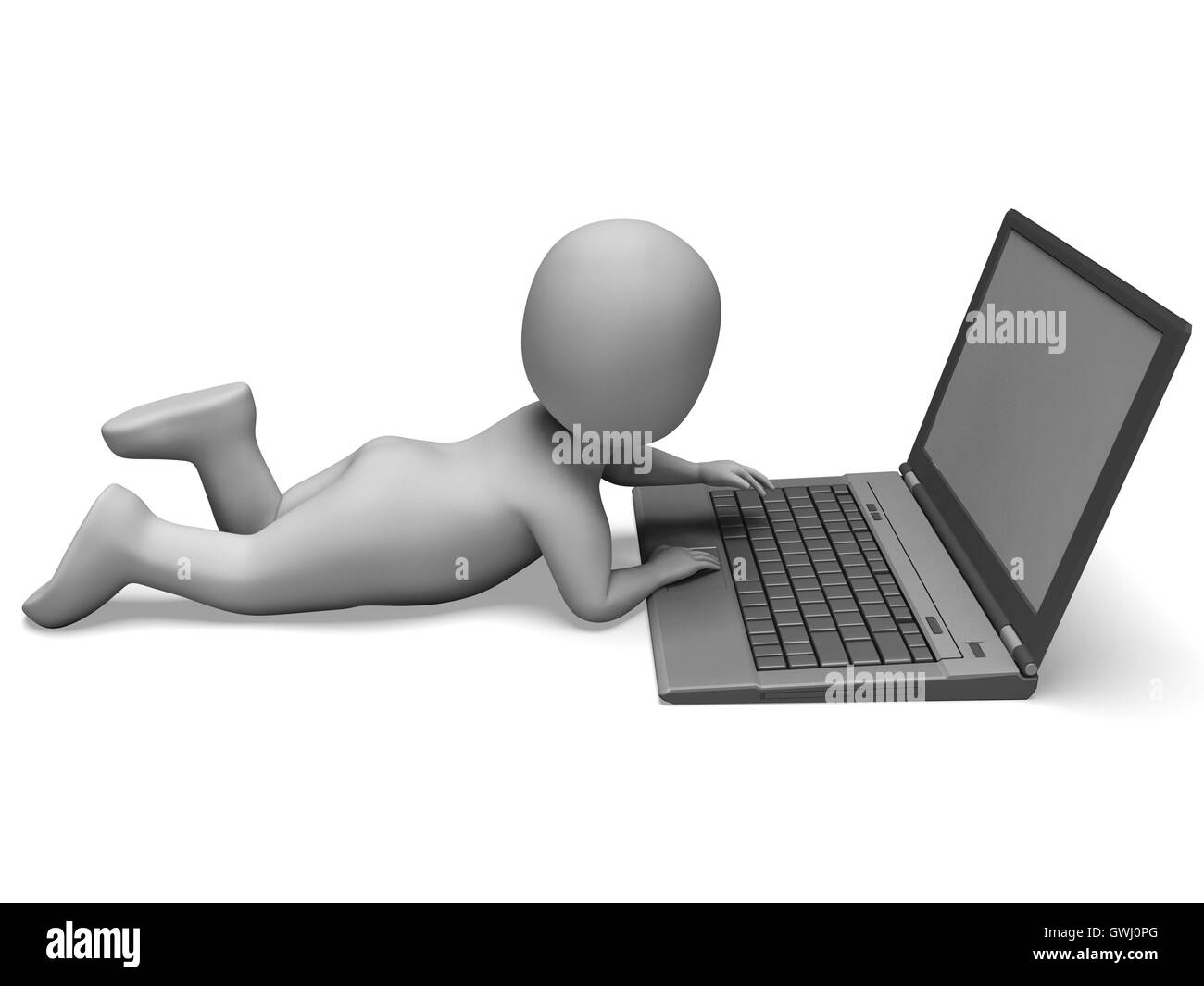 Man looking computer screen Cut Out Stock Images & Pictures - Alamy