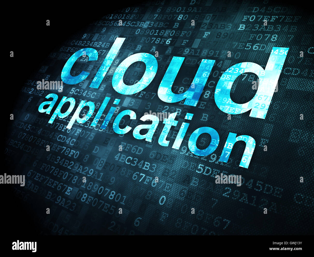Cloud Application on digital background Stock Photo - Alamy