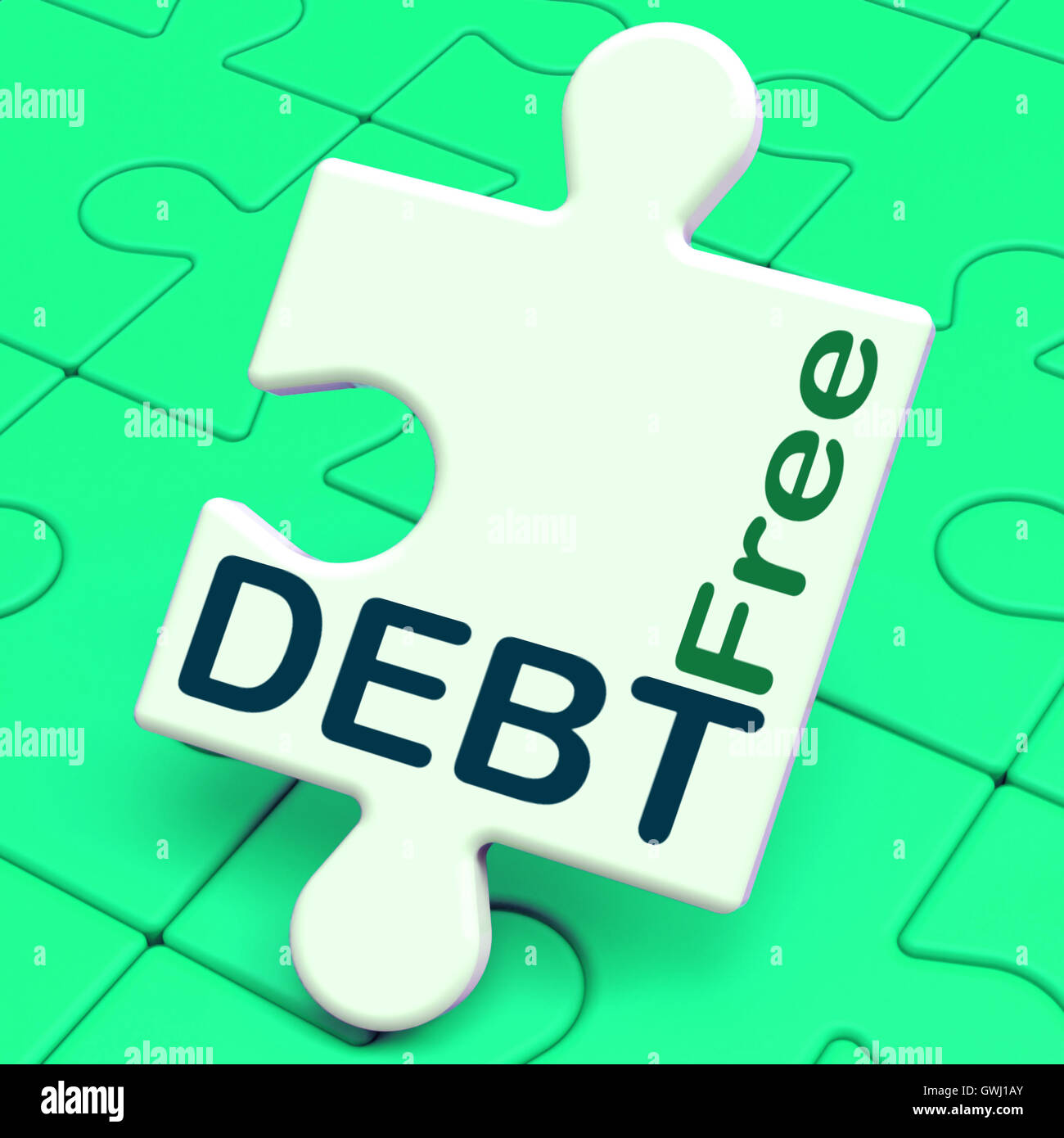 Debt Free Puzzle Means Financial Freedom And No Liability Stock Photo ...