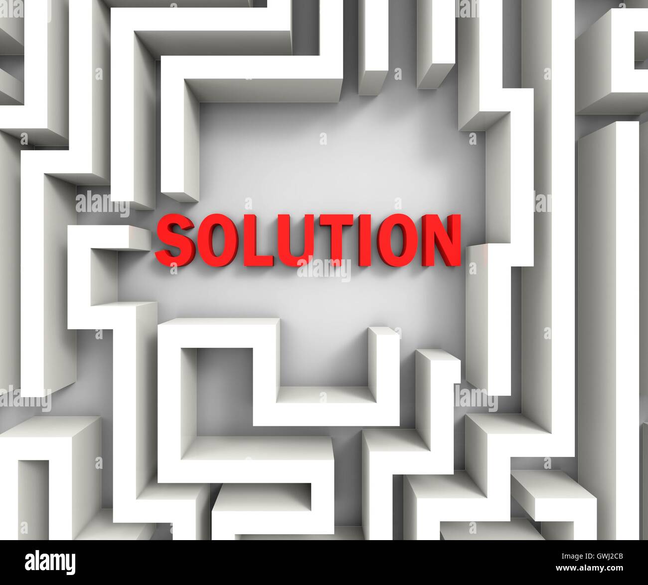 Solution In Maze Shows Puzzle Solved Stock Photo - Alamy Solution In Maze Shows Puzzle Solved Stock Photo - Alamy