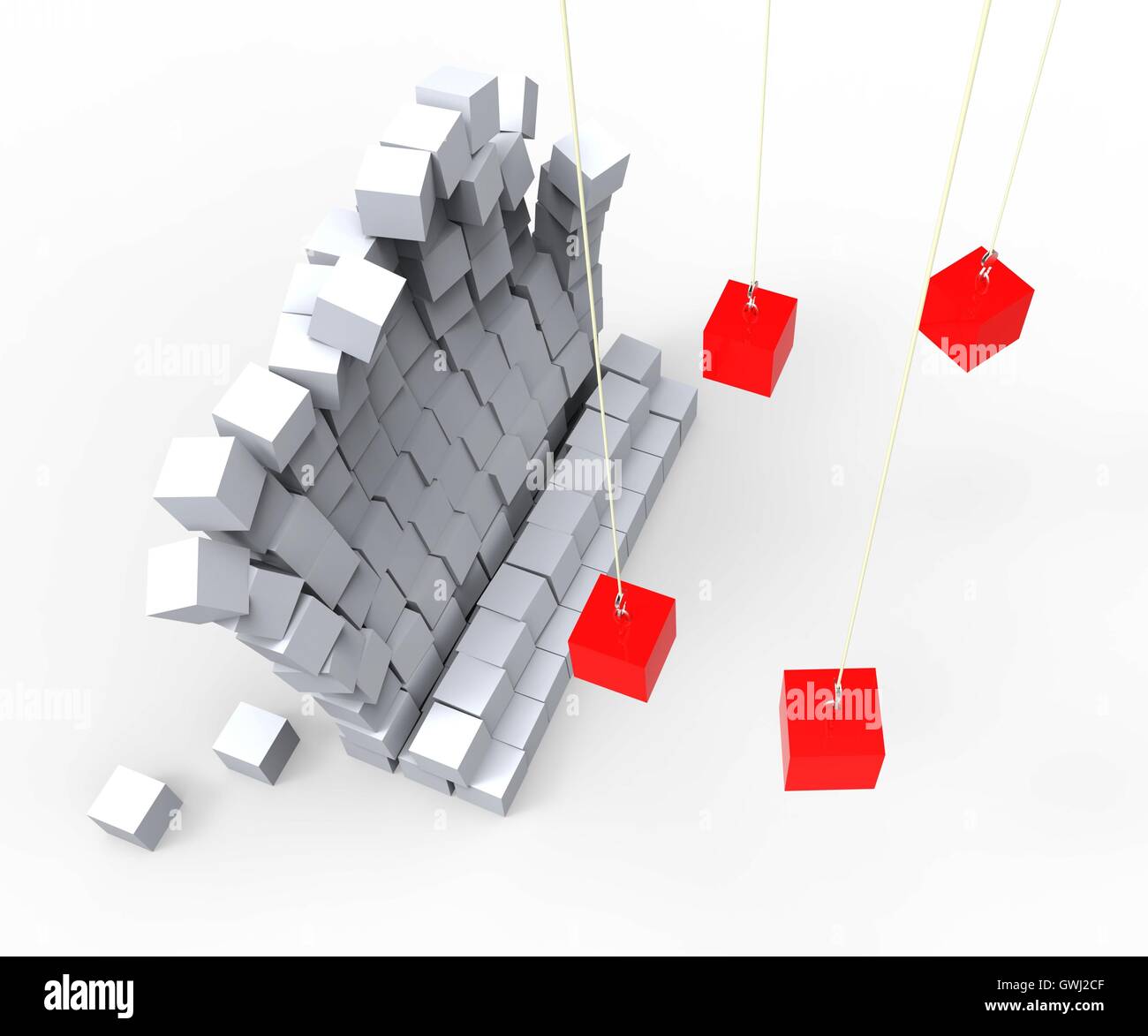 Wall Demolition Showing Devastation And Destruction Stock Photo - Alamy