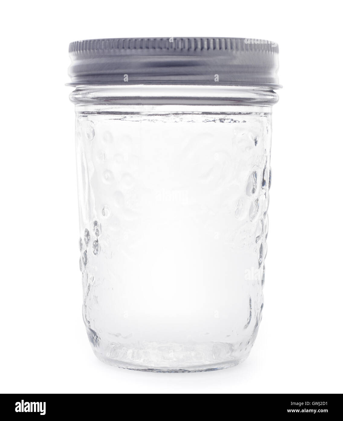 empty glass jarr isolated on a white background Stock Photo - Alamy