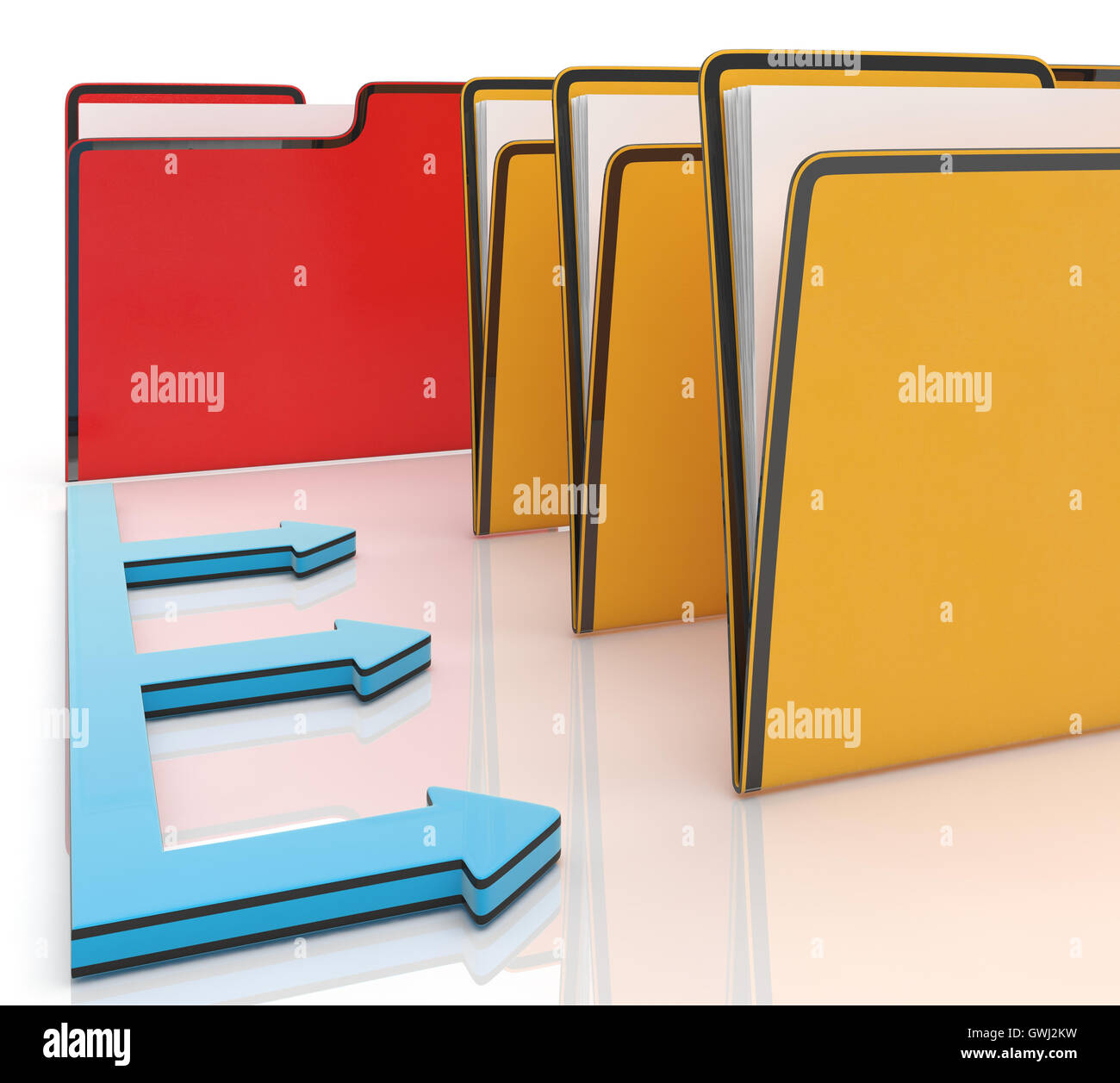 Folders Or Files Shows Administration And Organized Stock Photo - Alamy