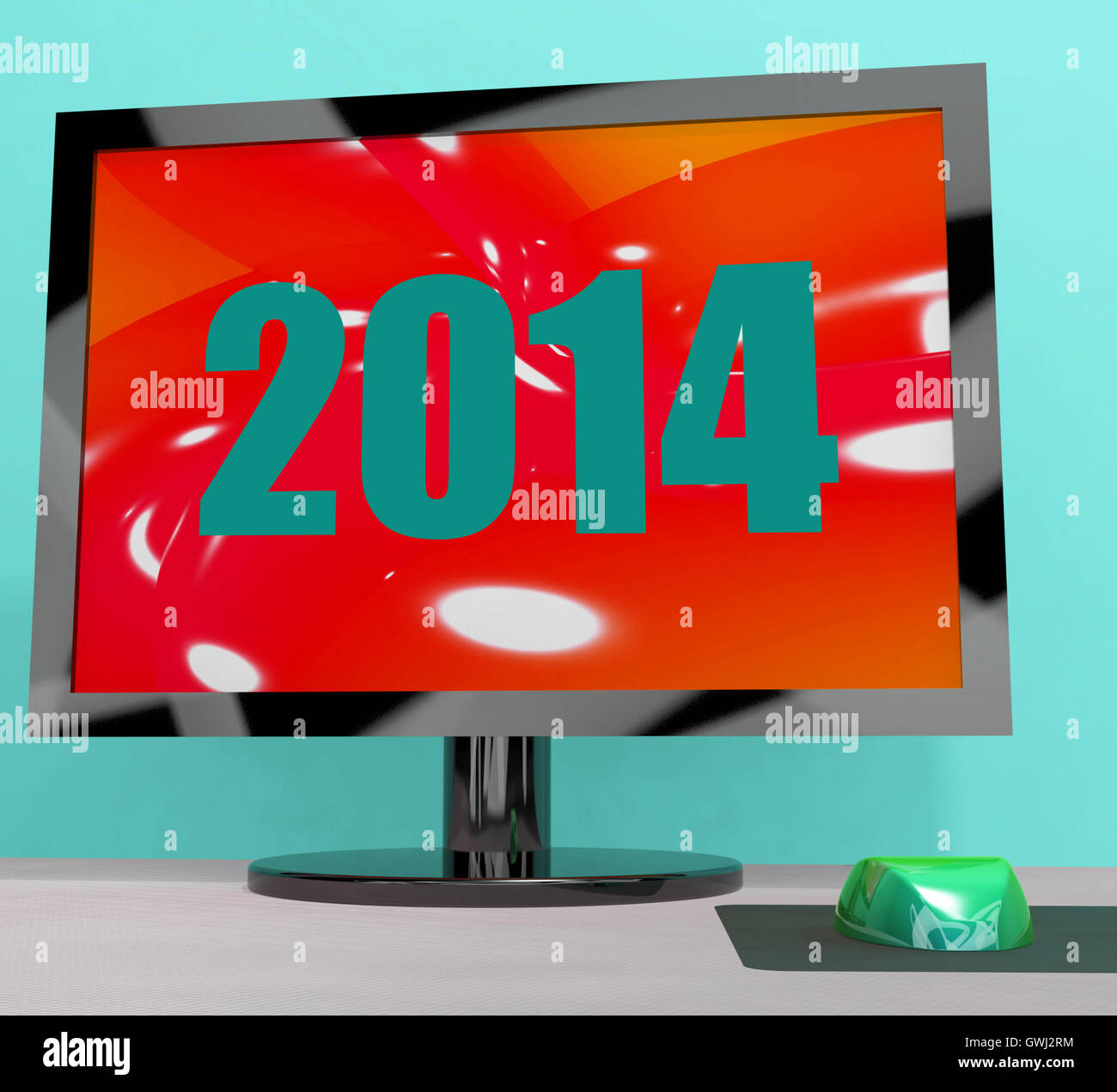 Two Thousand And Fourteen On Monitor Shows Year 2014 Stock Photo - Alamy