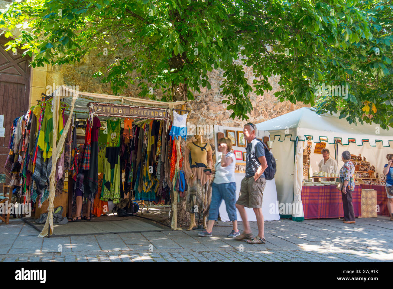 Medieval flea market. Cherry Festival, Covarrubias, Burgos province ...