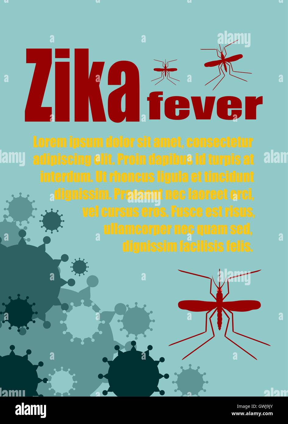 Vector brochure, report or flyer design template. Zika fever relative ...