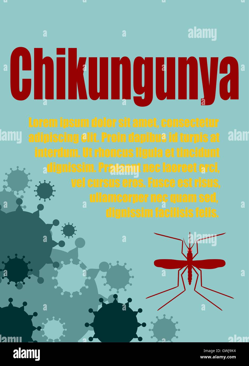Vector brochure, report or flyer design template. Chikungunya virus ...