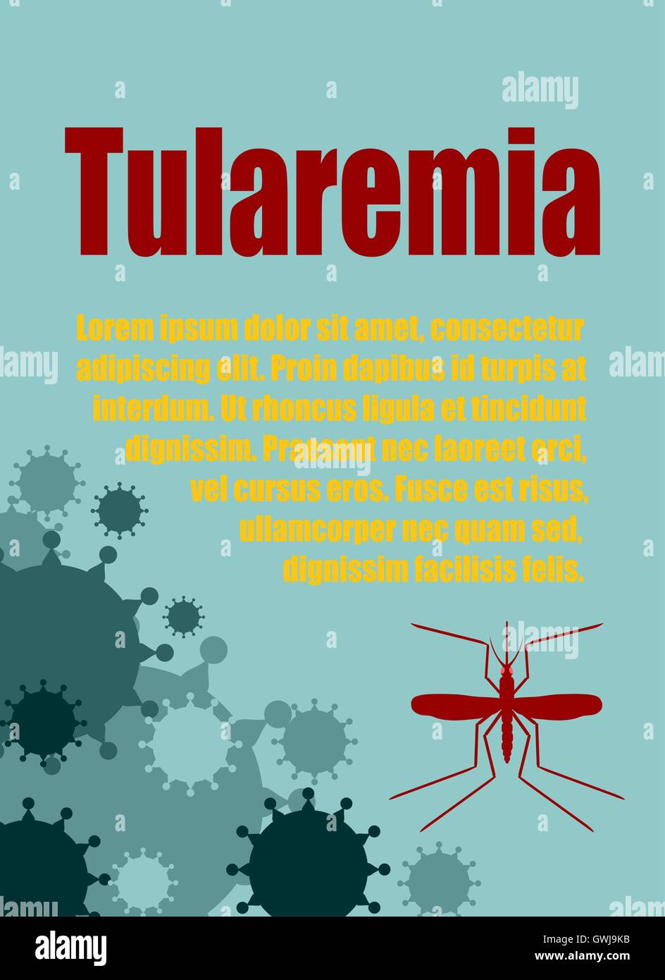 Vector brochure, report or flyer design template. Tularemia relative ...
